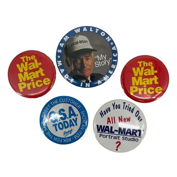 Vintage | Accessories | Vintage 9s Wal Mart Pins Set Of 5 Collectible ...